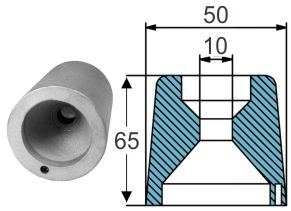 CMFE1A | ALUMINIUM FERRETTI 40mm Prop Anode w/Pin Stop | Martyr | PROMT ...