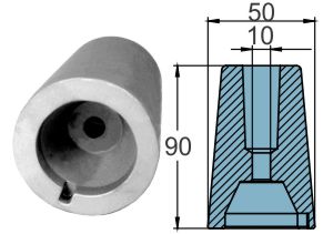 CMFE2A | ALUMINIUM FERRETTI 55mm Prop Anode w/Key Stop | Martyr | PROMT ...